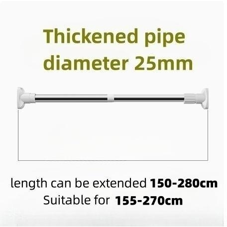 Adjustable Clothes Rack Shower Curtain Rod Extendable Rod Clothes Rail ...