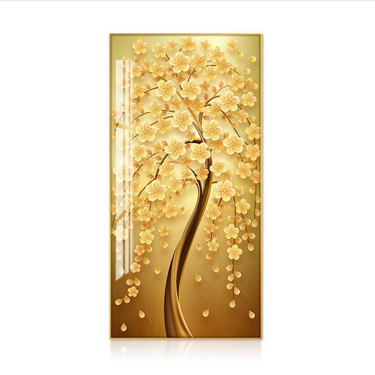 Fortune tree entrance decoration painting, corridor aisle rocking money ...