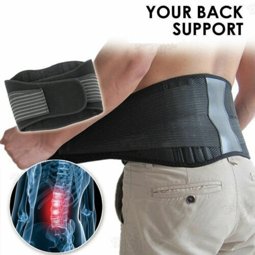 Magnetic Back Support Brace Belt Lumbar Lower Waist Double Adjust Pain ...