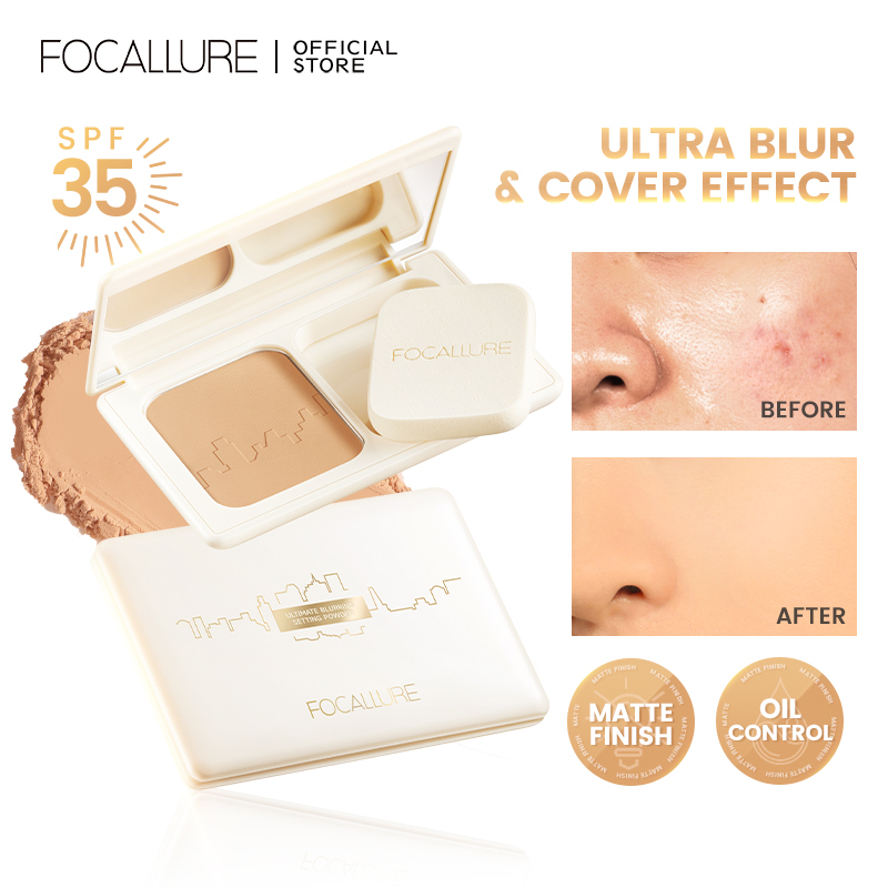FOCALLURE Blur It All High Coverage Two Way Cake SPF 35 Soft-Focus ...