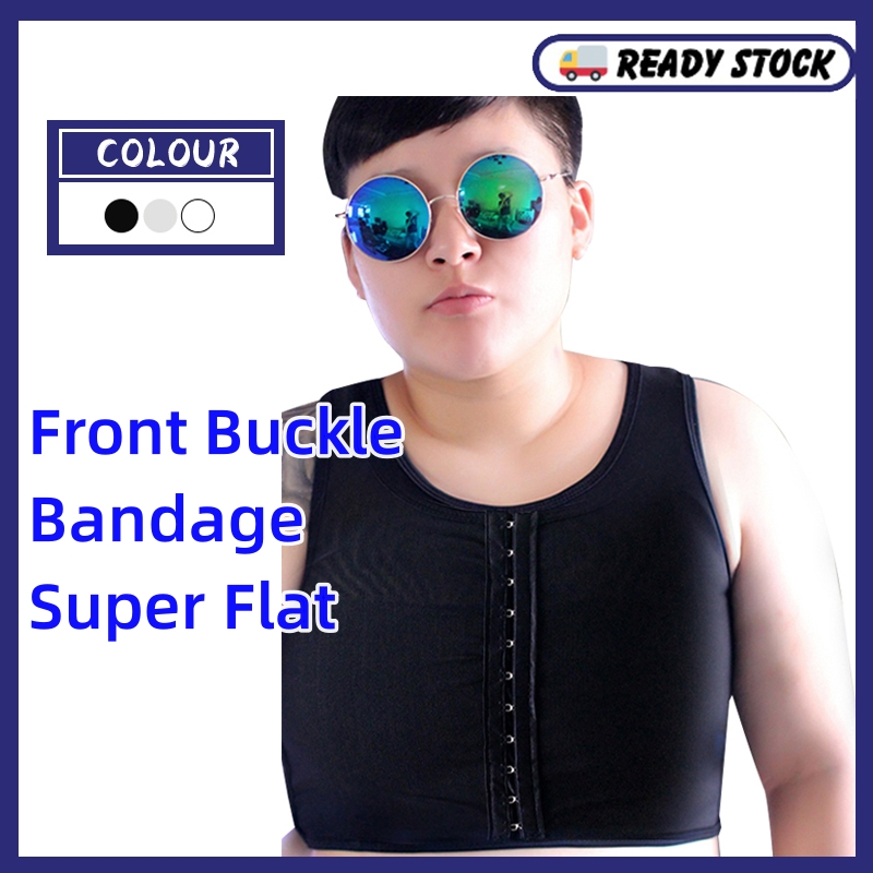 15cm Bandage Chest Binder Front 3-Row Buckle Breast Binder Breathable ...