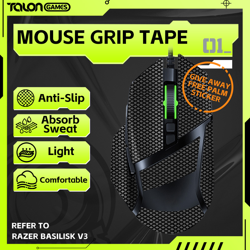 TALONGAMES Mouse Grip Tape for Razer Basilisk V3 PRO,Palm Sweat ...