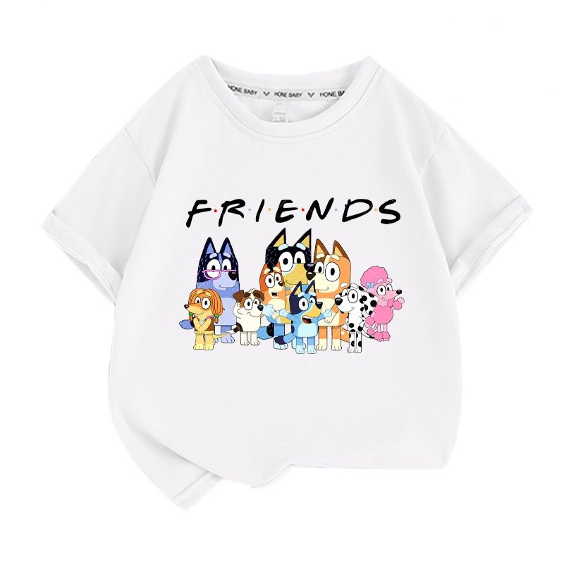 Bluey Bluey Children Adult Round Neck Cartoon Popular Comfortable Half ...