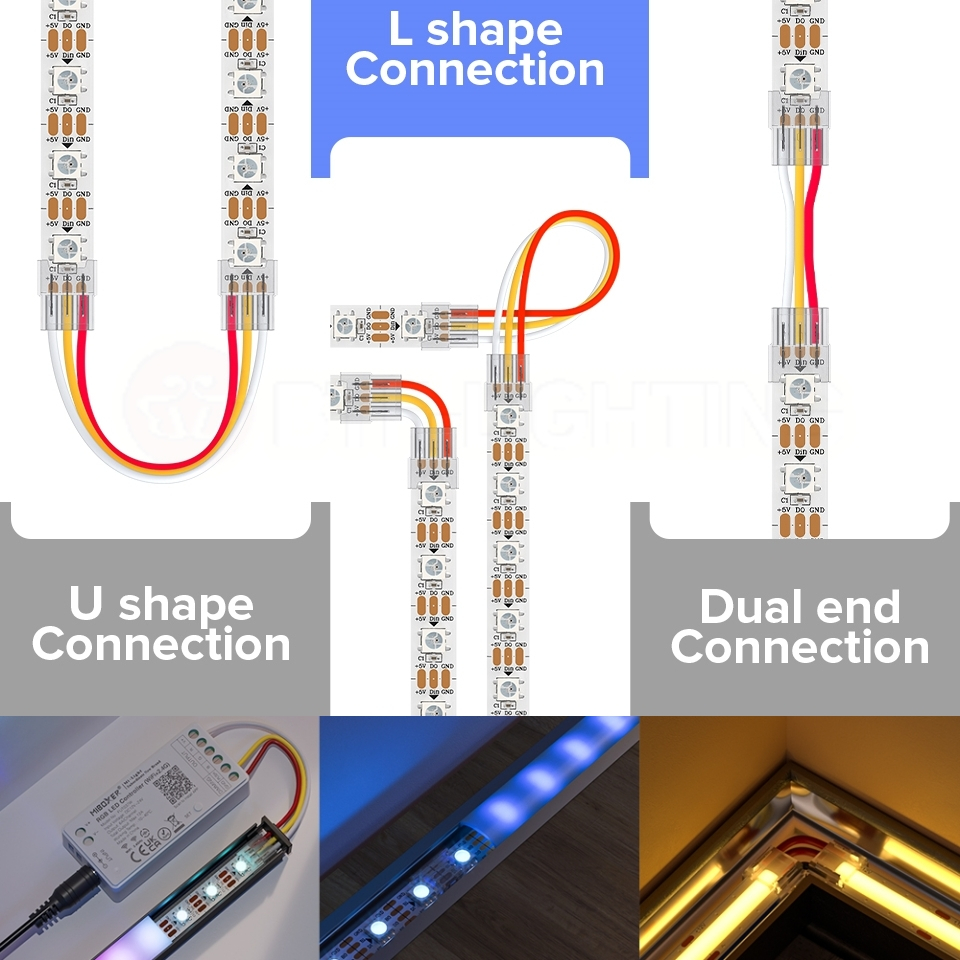 BTF-LIGHTING 2Pin to 6Pin SMD Led light strip connector, suitable for ...