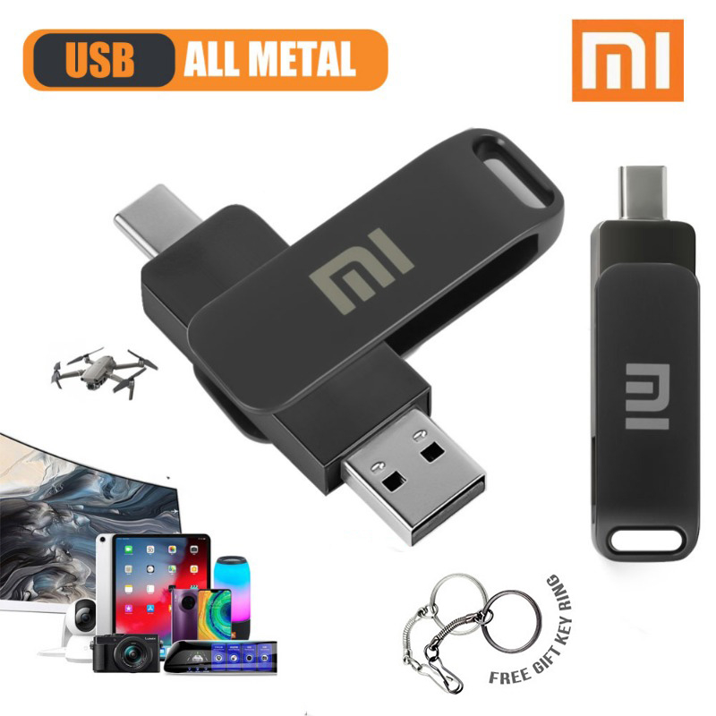 Xiaomi Metal 2-in-1 Type-C USB 3.0 Memory Mobile Computer Dual Purpose ...