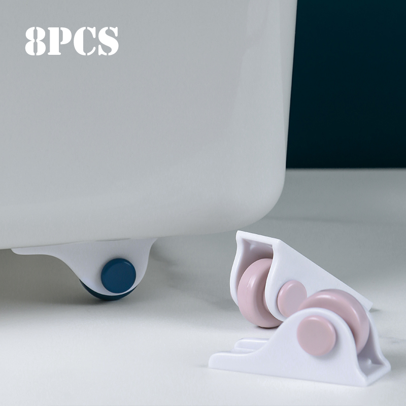 4/8pcs Stickable Wheels Household Furniture Casters Storage Box Rollers ...