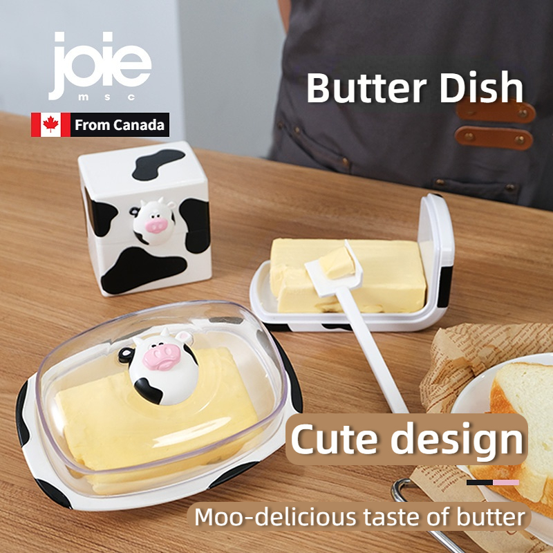 joie MooMoo Butter Pod Buter Dish Cow Butter Storage Box with Cheese ...