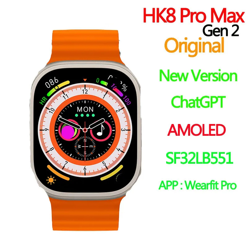 HK8 Pro MAX Ultra GEN 2 Smart Watch Series 8 49mm 2.12″ Amoled HD Screen ChatGPT NFC MEN Sport ...