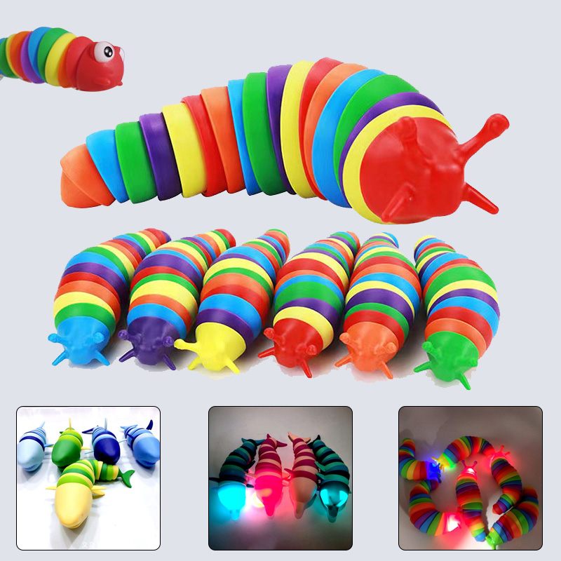 Funny Fidget Slugs Articulated Sensory Slug Lobster Dolphin Toy ...