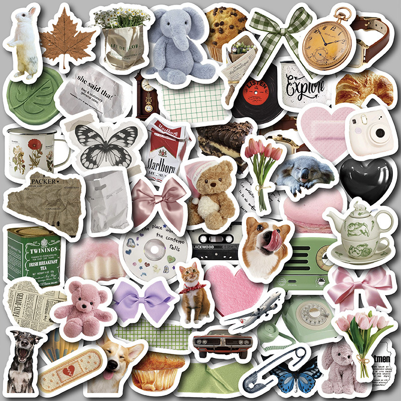 58 Sheets ins Style Small Objects Handbook Stickers | Shopee Singapore