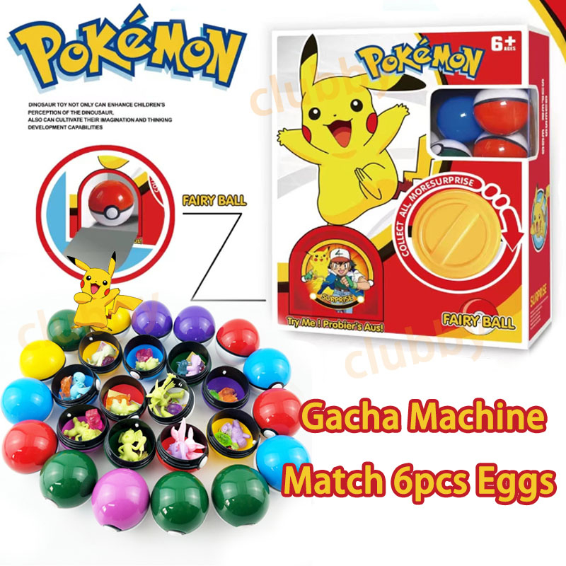 Pokemon Capsule Machine Pikachu Gacha Surprise Ball Box With Elf Doll ...