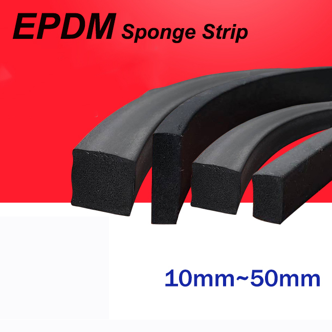 Rubber Foam Square Strip 10mm~50mm EPDM Sponge Strip Black Car and Boat Seal Strip | Shopee ...