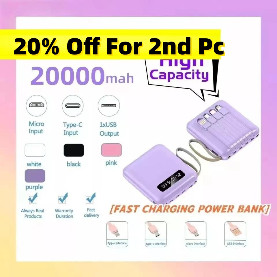 20000Mah Powerbank Fast Charging Power Charging Wireless Power Bank ...