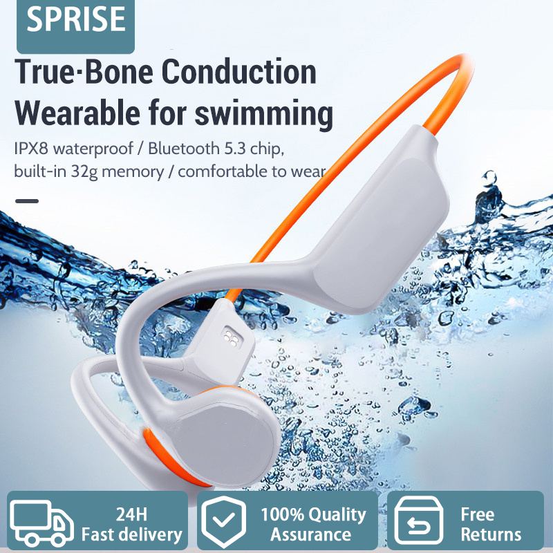 SPRISE X7 Bone Conduction Swimming Bluetooth Headphones MP3 Open-ear ...