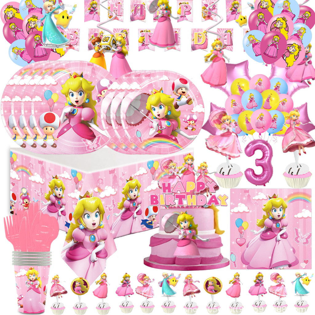 Super Mario Princess Peach Birthday Party Decoration Girls Mario ...