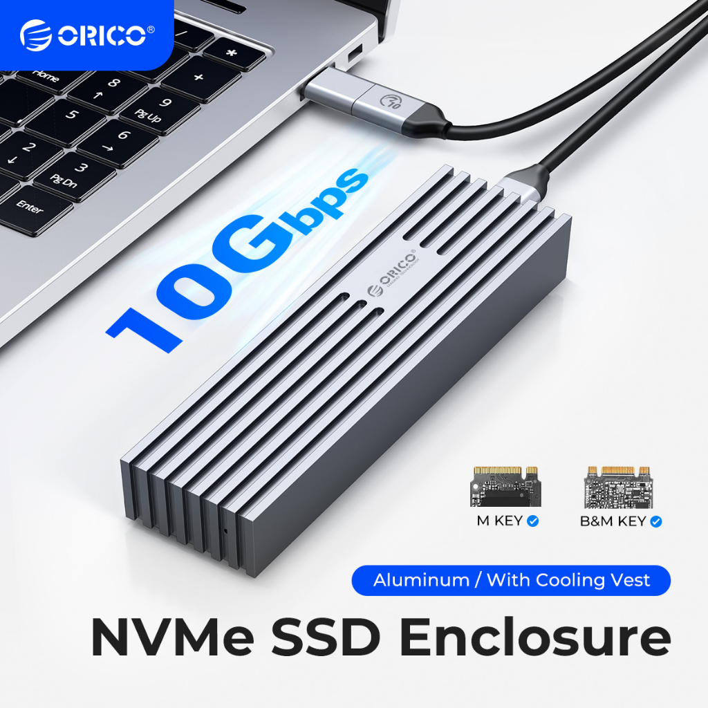 ORICO M.2 NVME SSD Case 20Gbps with Built-in Cooling Vest Upgraded ...