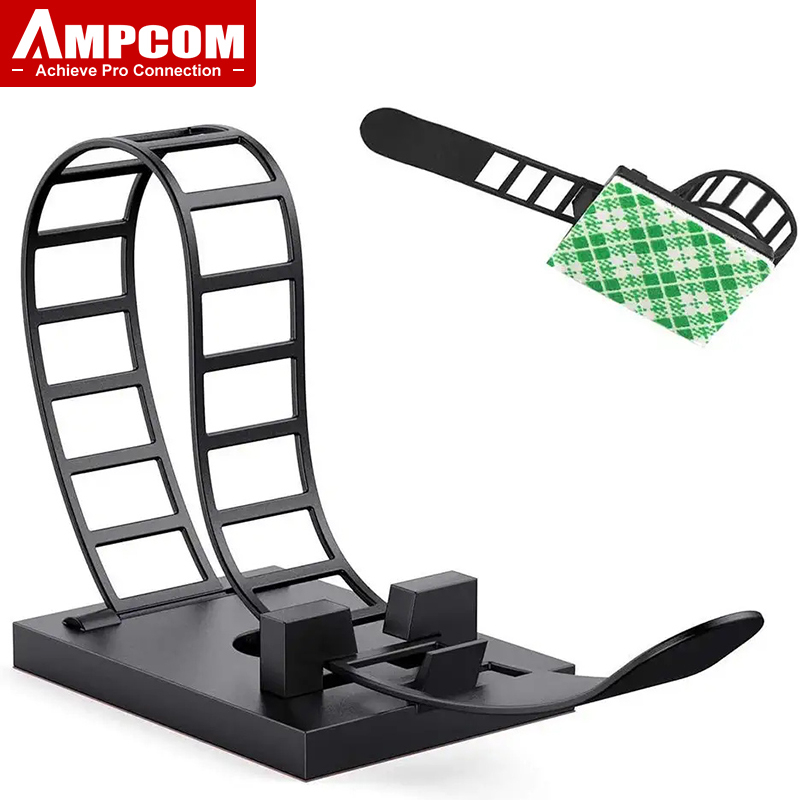 AMPCOM Adjustable Self-Adhesive Nylon Cable Tie mounts Cable Straps ...
