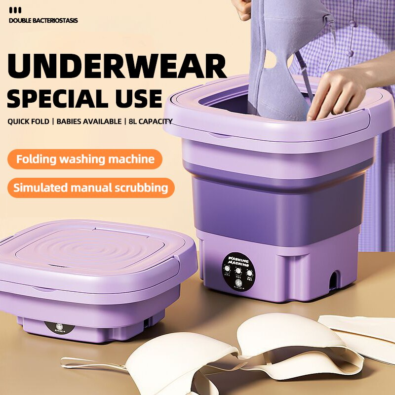 9L Ultrasonic Portable Washing Machine with Dryer for Clothes Travel ...