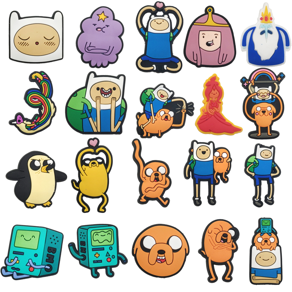 1pcs Cartoon Adventure Time with Finn and Jake Charms Sandals Pendant ...