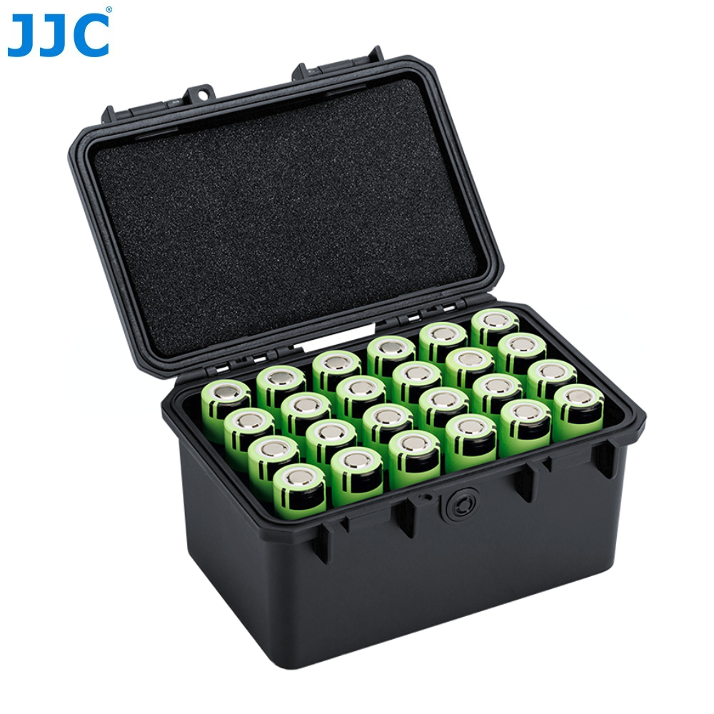 JJC 21700 Battery Case 24 Vertical Slot Storage Holder IP67 Waterproof ...