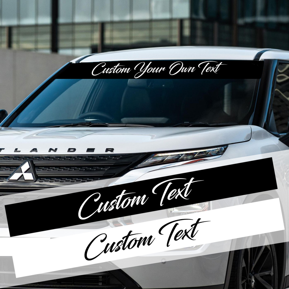 Custom Name / Text Car Sticker For Car Front Windshield Glass ...