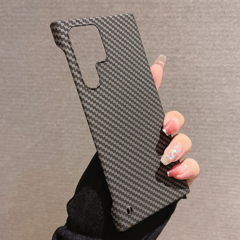 Frameless Ultra-Thin Carbon Fiber PC Hard Case For Samsung Galaxy S23 S23Plus S23Ultra S22 Plus ...