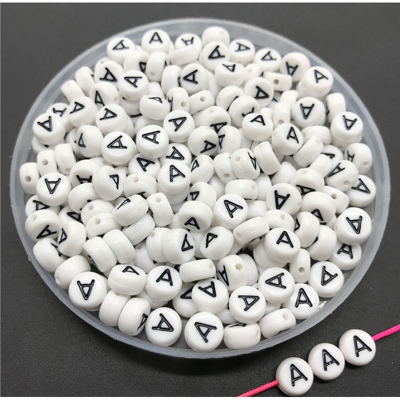 20/100 4x7mm Acrylic Spacer Beads, Letters, Oval Alphabet, For Jewelry ...