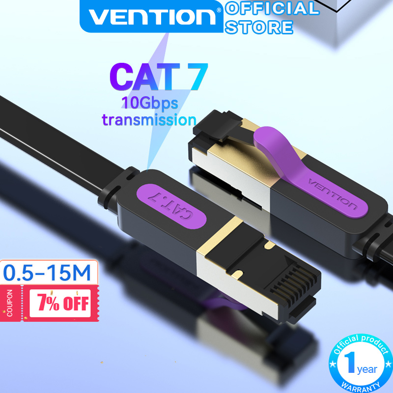 Vention CAT 7 Ethernet Cable 10Gbps RJ45 8P8C Gold Plated High Speed ...