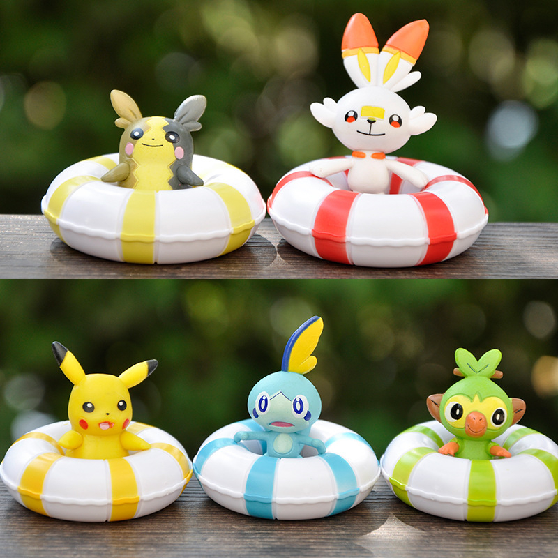 5Pcs/Set 4-6cm Anime Pokemon Figure Pikachu Scorbunny Grookey Sobble ...