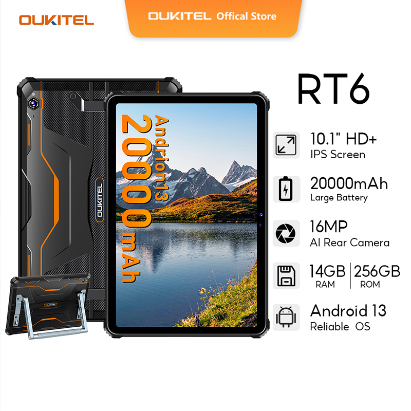 Oukitel RT6 20000mAh Rugged Tablets 14GB 256GB 10.1" FHD+ Android 13 ...