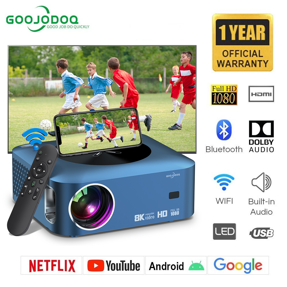 GOOJODOQ Wifi Projector 8k Full HD 1080p 12000 LM Support Android ...