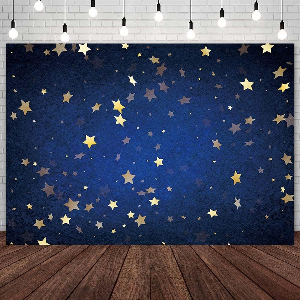 5x3ft Blue Baby Shower Backdrop for Boys Gold Starts Boy Birthday ...