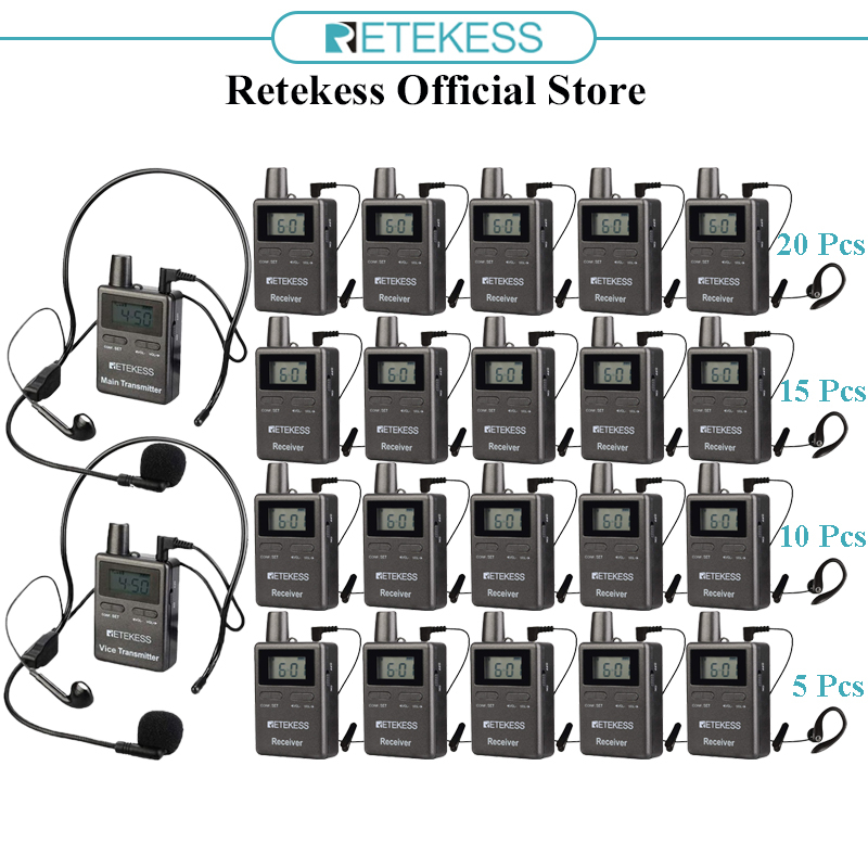 Retekess TT105 Tour Guide System 2.4GHz Two Way Multi-Channel ...