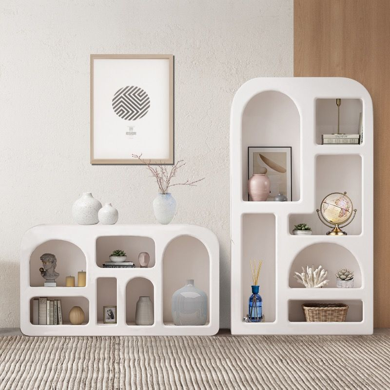 Cream Display Cabinet, Living Room, White Cave Cabinet, Shelf, Floor ...