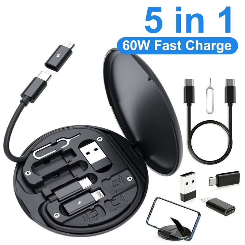 5 In 1 60W Fast Charger Multi-function Data Cable Mobile Phone Type C ...