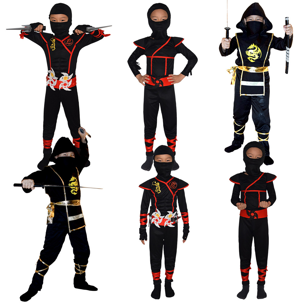 Halloween Ninja Suit Cosplay Suit For Kids Carnival Party Black Shadow ...