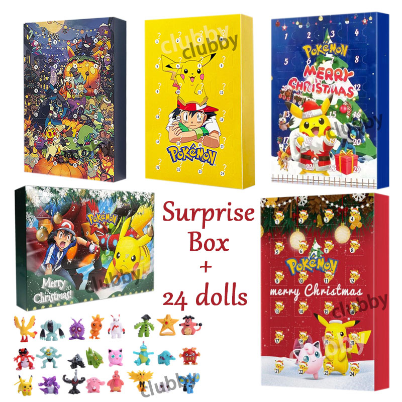 24pcs Pokemon Calendar Christmas Blind Box Pikachu Gengar Figure Toy ...