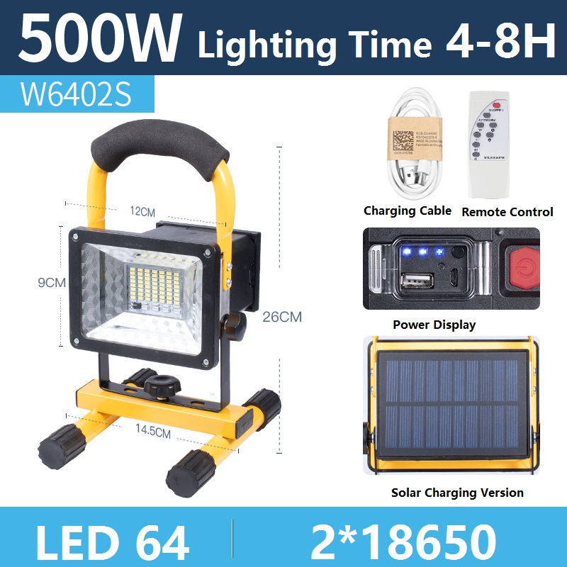 Smiling Shark W6402S Solar Work Light Waterproof Rechargeable ...