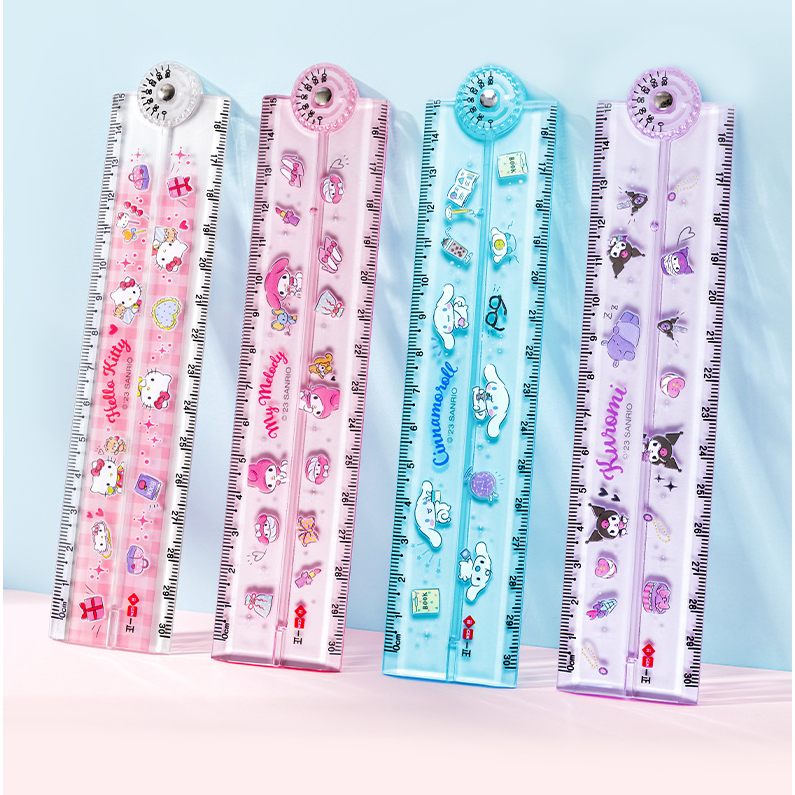 Lovely Sanrio 30cm rotary folding ruler cinnamoroll 15cm ruler Melody ...