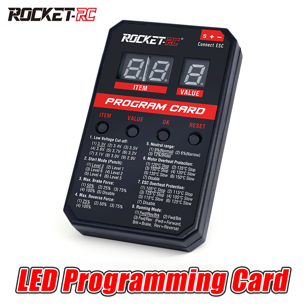 Rocket-RC Rocket V2 LED Program Card for Rocket V2 ESC 45A 60A 80A 100A ...