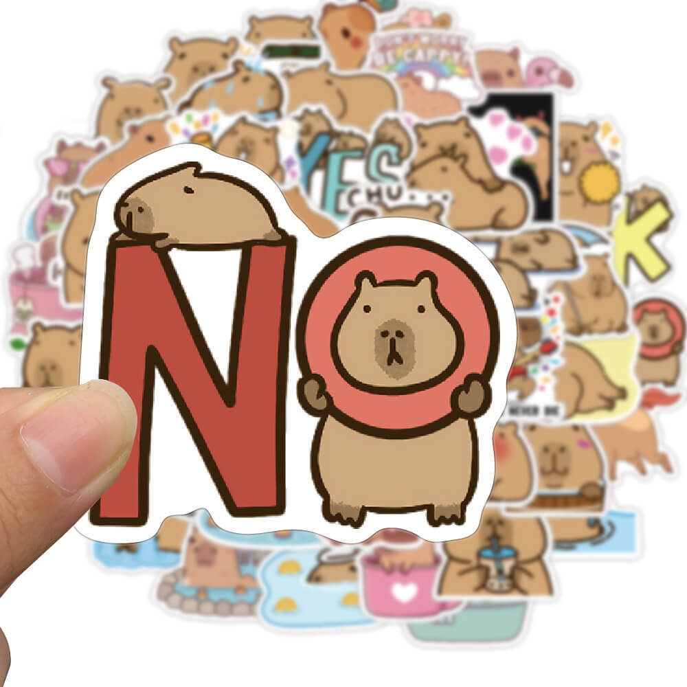 [Large Sticker]50pcs Cute Capybara Stickers Diy Album Laptop Phone ...