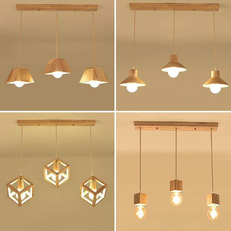 Wooden Drop Ceiling Light Dining Light Bar Counter Light Kitchen ...