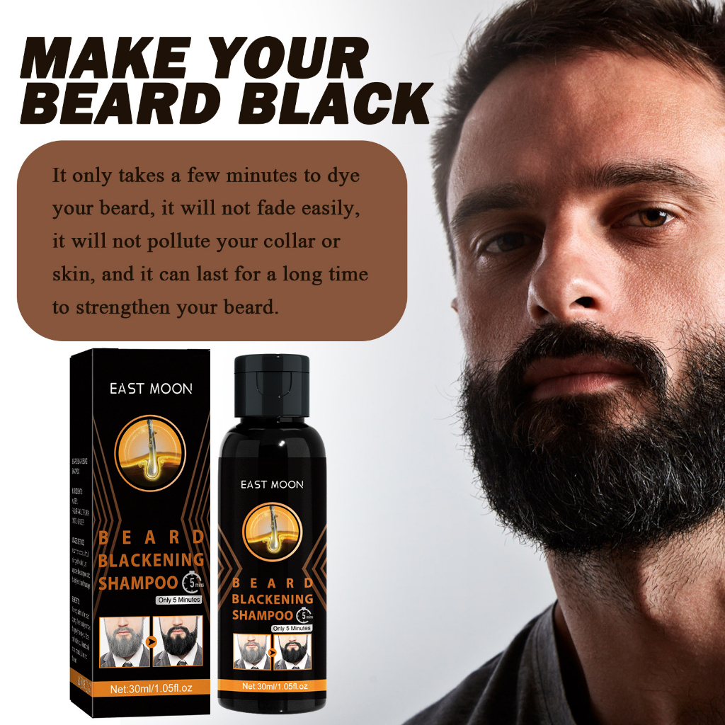30ml Men's Beard Blackening Shampoo Mustache Hair Coloring Fast Dye ...