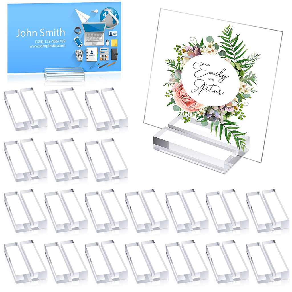 25Pcs Acrylic Stands Place Card Holders Clear Card Display Stand ...
