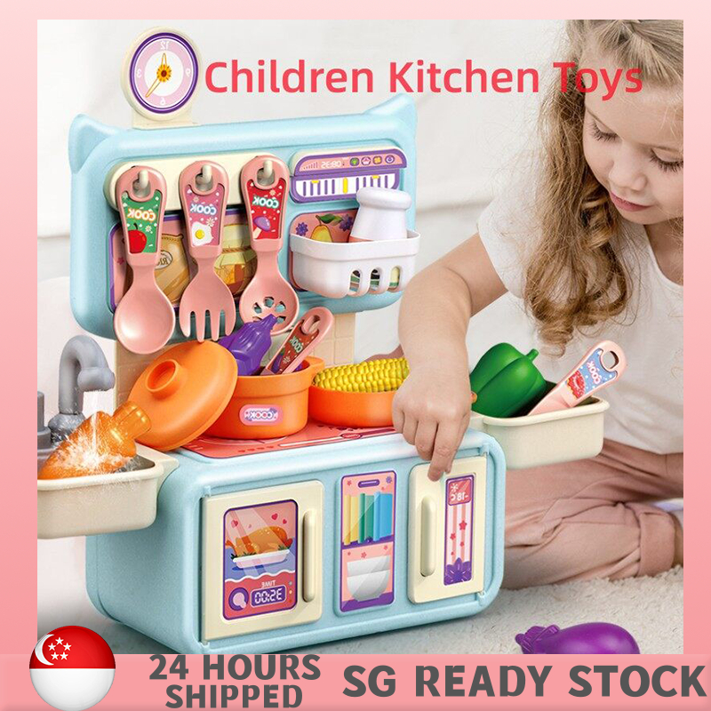 [SG STOCK] Kitchen Toy Playset For Toddlers 14 Pcs Pretend Playset ...