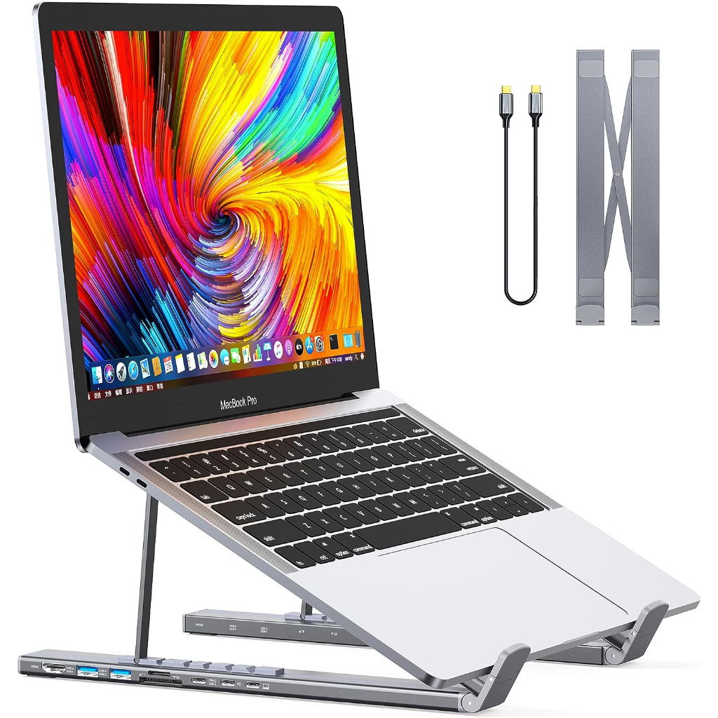 USB C Laptop Docking Station Stand, USB C Dock Tablet Stand, 7 in 1 USB ...
