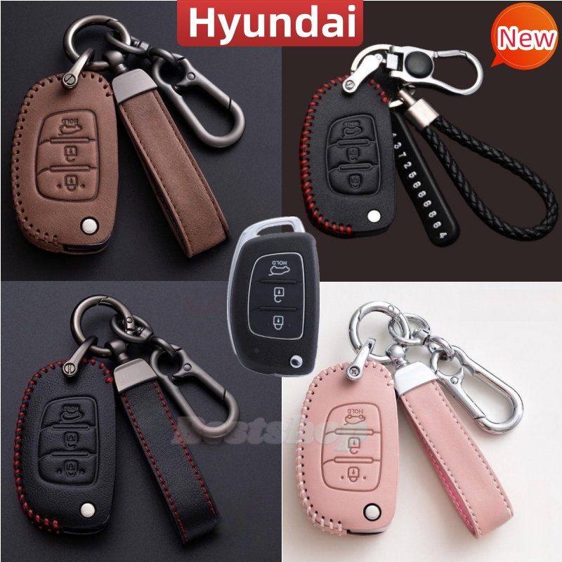 Leather Car Key Remote Key Cover Shell For Hyundai Creta ix25 ix35 ix45 i10 i20 i30 i40 Tucson Elantra Santa fe Solaris Verna Solaris Matrix Mistra