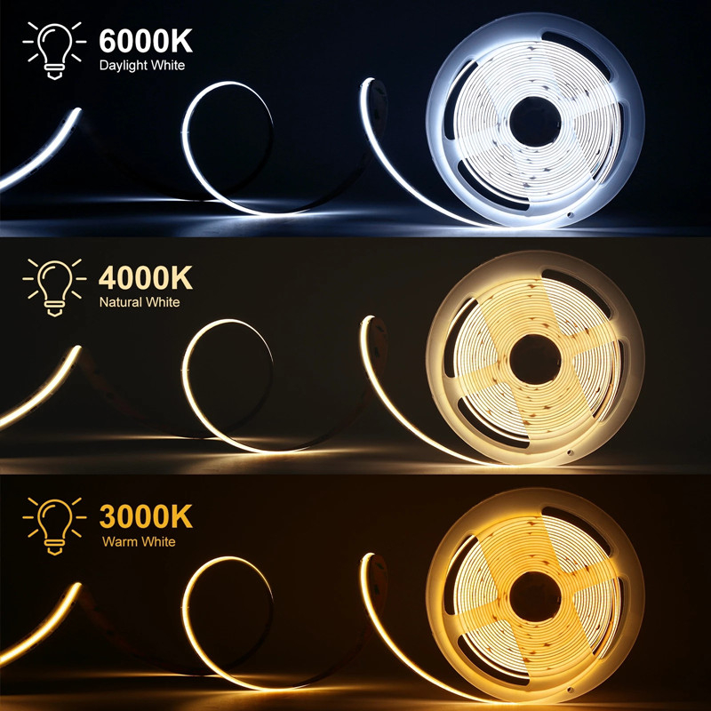 COB LED Strip DC12V or DC24V 320 LEDs/m 10m/9m / 8m /7m/ 6m / 5m / 4m / 3m /2m/ 1m Flexible LED ...