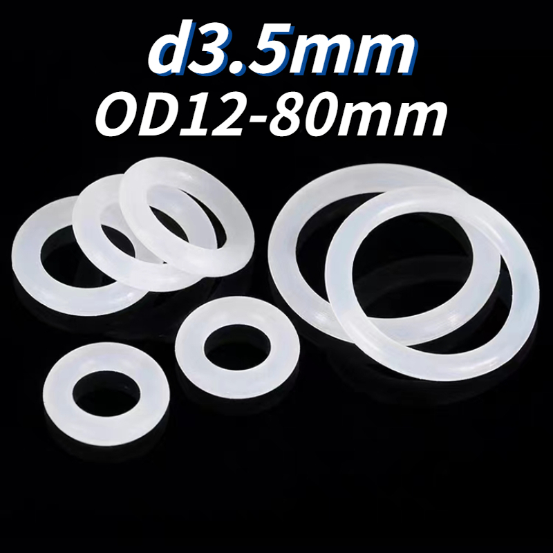 d3.5mm Silicone O-Ring Food Grade Seal Washer White Rubber O Ring OD ...