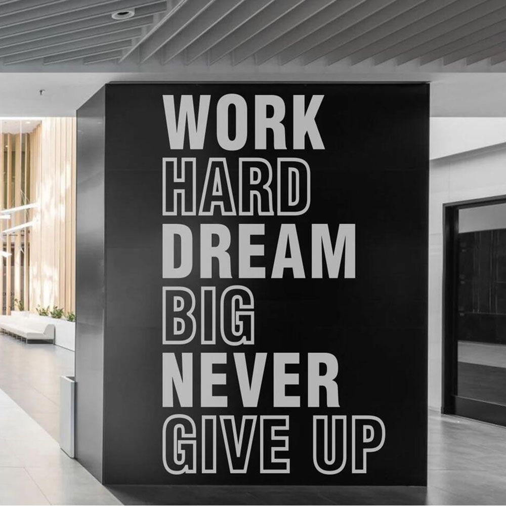 Never Give Up Work Hard Wall Decals Work Hard Wall Sticker Classroom ...